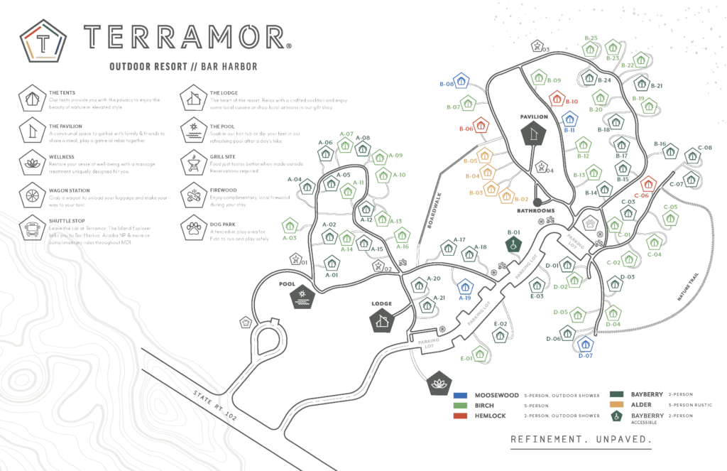 Adventure Map | Terramor Outdoor Resort | Bar Harbor, ME